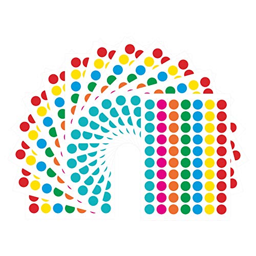 PARLAIM 2800 PCS 3/4 Inch Round 7 Color Dots Colored Labels Stickers, Color Coded Stickers Color-Coding Labels Label Circle Stickers for Classroom, Office