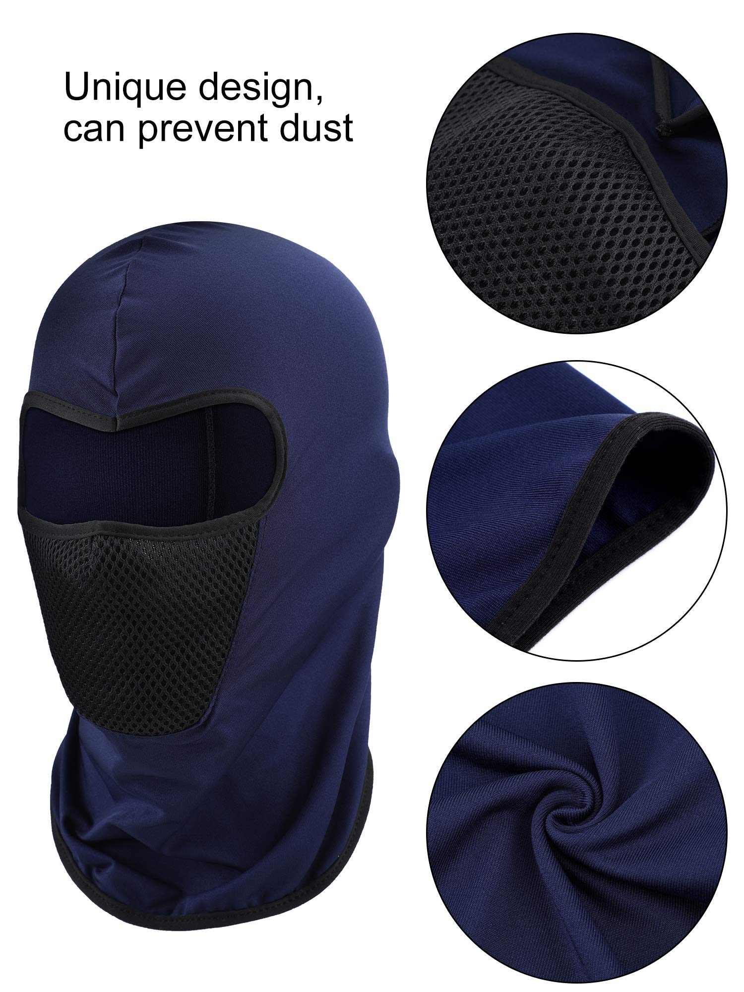 6 Pieces Balaclava Face Mask Motorcycle Mask Windproof Camouflage Fishing Cap Face Cover for Sun Dust Protection (Black Coffee Dark Grey Khaki Navy Blue Shiny Green)