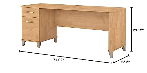 Bush Furniture Somerset 72W Computer Desk with Drawers | Large PC/Laptop Table for Home Office in Maple Cross