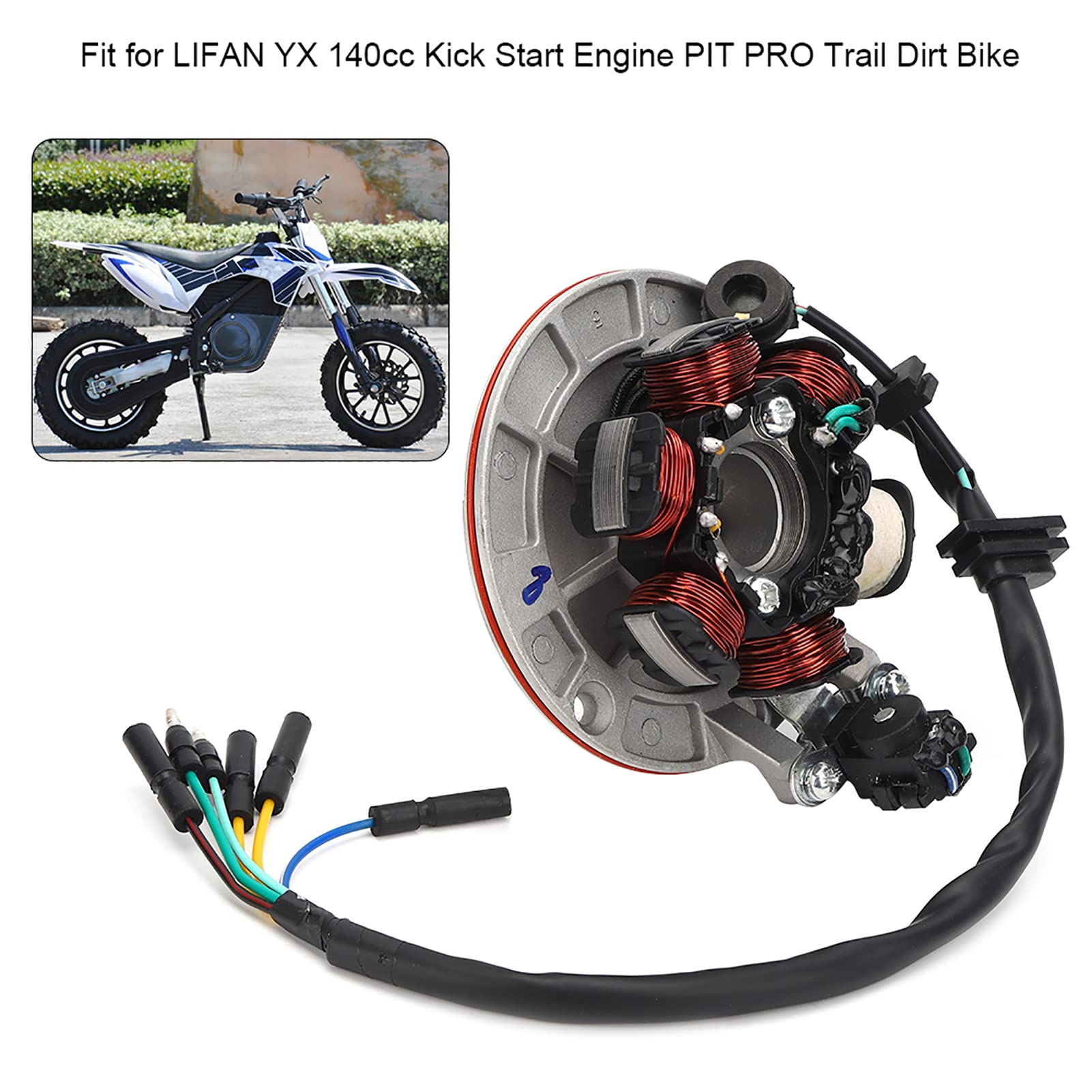 Acouto Magneto Stator Plate Ignition Stator Magneto Plate Magneto Stator Replace Fit for LIFAN YX 140cc Kick Start Engine PIT PRO Trail Dirt Bike