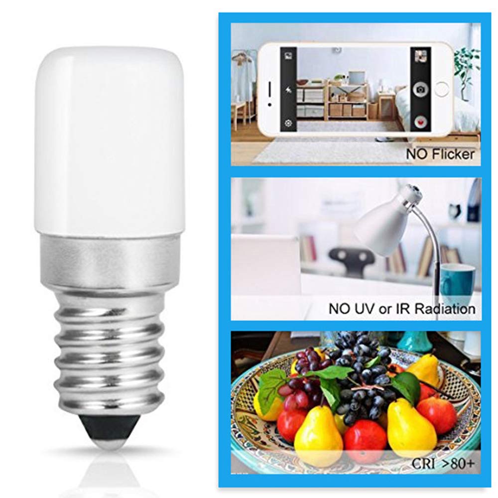 6 Pack BlueX LED c7 s6 1.5w Night Light Bulbs, Day White 5000K 15 Watt Equivalent, Mini LED Bulb Candelabra E12 Base – LED for Bedroom Porch Use Salt Light BulbLamp