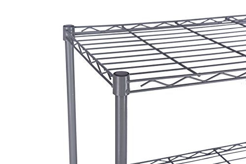 JEROAL 5-Tier Wire Shelving Unit, Multipurpose Standing Storage Shelves Metal Display Rack for Pantry Laundry Bathroom Kitchen Garage Closet Organization,350LbS Capacity,13.8" D×21" W×61" H,Gray