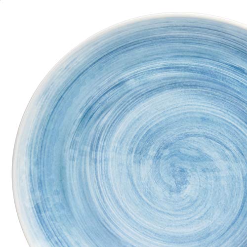 Amazon Basics 12-Piece Melamine Dinnerware Set - Service for 4, Teal Swirl