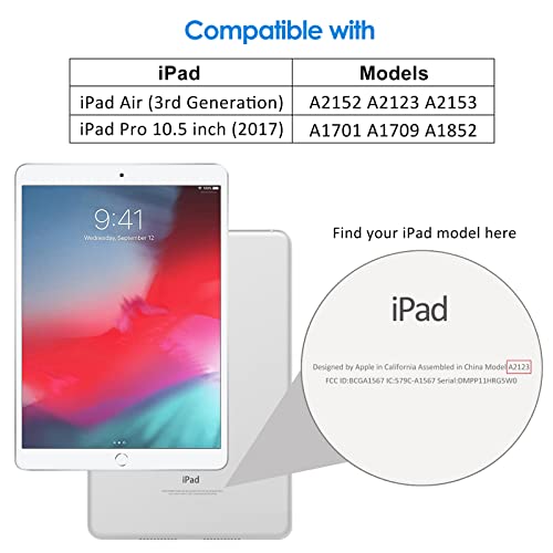 JETech Screen Protector for iPad Pro 10.5-Inch and iPad Air 3 (10.5 Inch 2019 Model), 9H Tempered Glass Film, HD Clear, 1-Pack