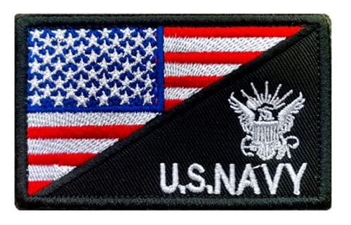 Antrix 6 Pack Tactical Patch Set of U.S. Army U.S. Navy U.S. Air Force Coast Guard Veteran Military Emblem Patch for Tactical Army Clothes Backpack Caps Hats Vest Uniform -Black