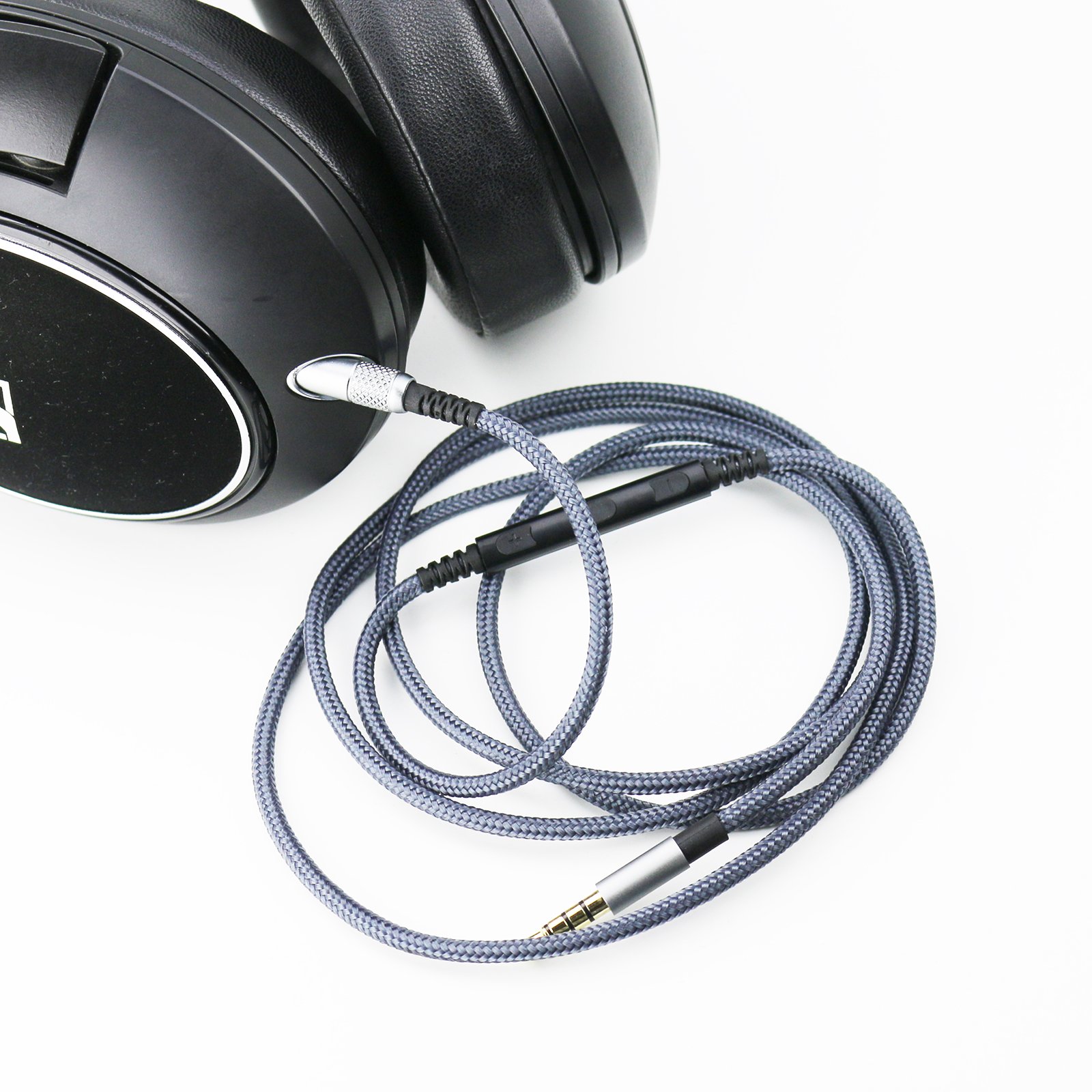 NewFantasia Cable Compatible with Sennheiser HD598, HD598 SE, HD518, HD598 Cs, HD598 SR, HD599, HD569, HD579 Headphone, Remote Volume Mic Compatible with iPhone 4.3FT
