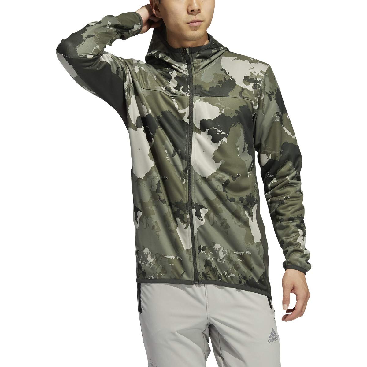 adidas Men's Continent Camo City Hoodie, Grey, M