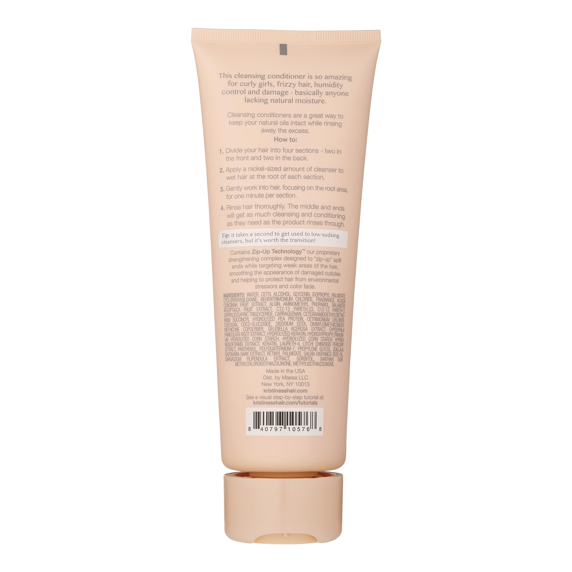 Kristin Ess Hair Frizz Management Cleansing Conditioner for Curly Hair, 8.45 fl oz (Pack of 1)