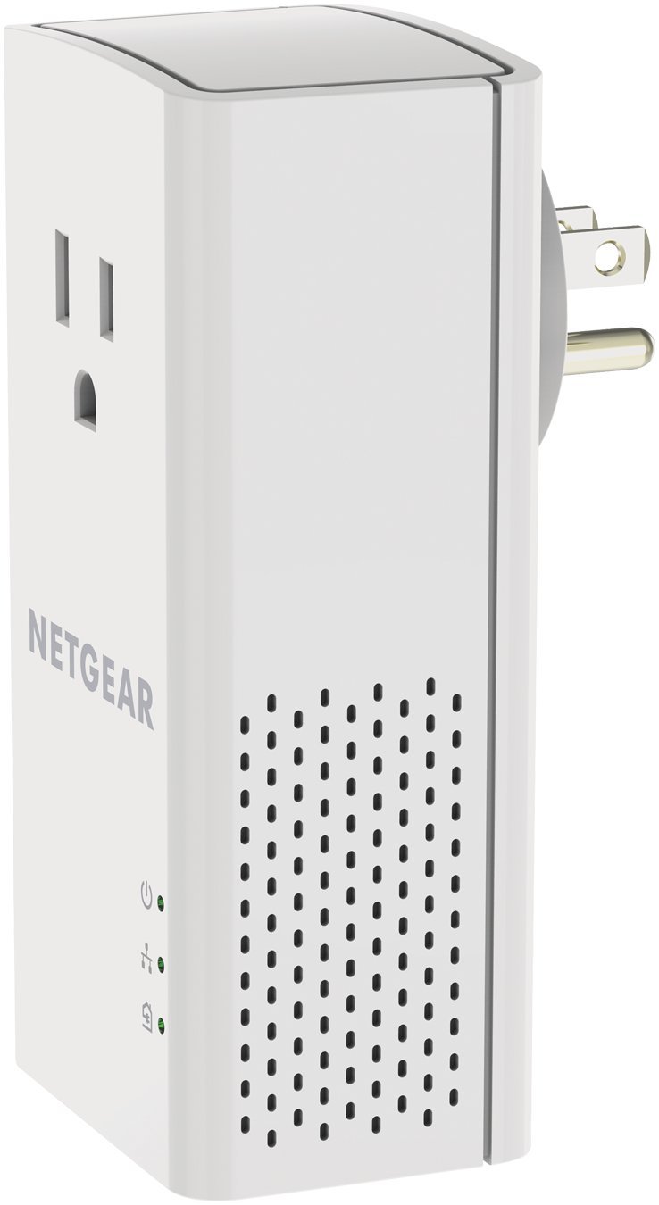 NETGEAR PowerLINE 1000 Mbps, 1 Gigabit Port with Pass-Through, Extra Outlet (PLP1000-100PAS)