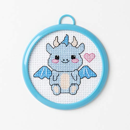 Bucilla 47900E My 1st Stitch Counted Cross Stitch Kit, 3", Dragon