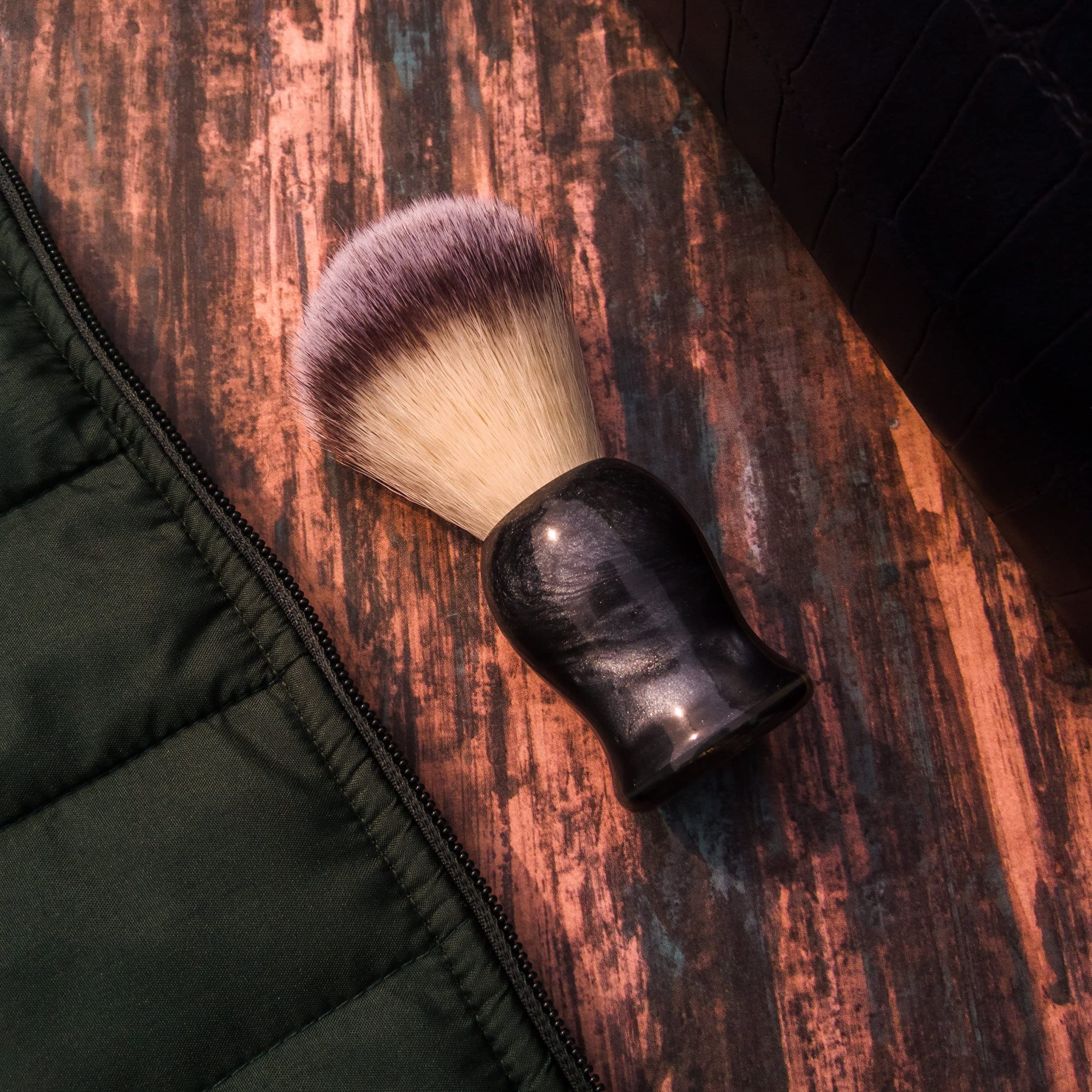 RUBAB MEN Premium Shaving Brush for Men with Cruelty-Free Bristles Synthetic Bristles |Bomber Edition| Experience Luxury Wet Shave & Elegant Dual-Toned Handle Crafted with Passion