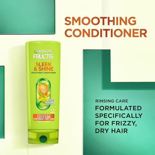 Garnier Fructis Sleek & Shine Conditioner, Frizzy, Dry, Unmanageable Hair, 21 fl. oz.(Packaging May Vary)
