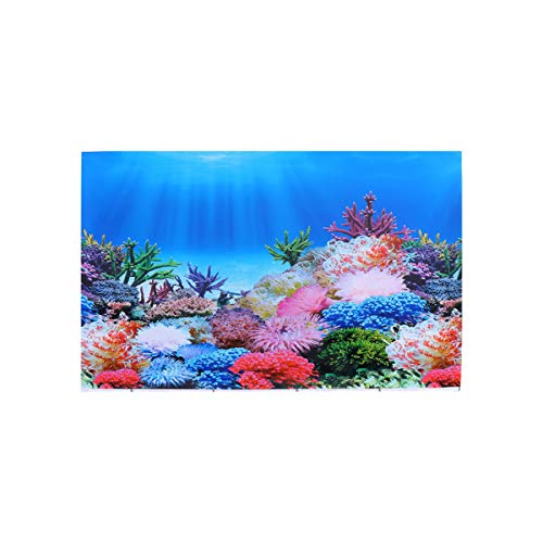 POPETPOP Fish Tank Background - 2 Sided Aquarium Wallpaper Aquarium Background Sticker Tank Decoration - 30x42cm