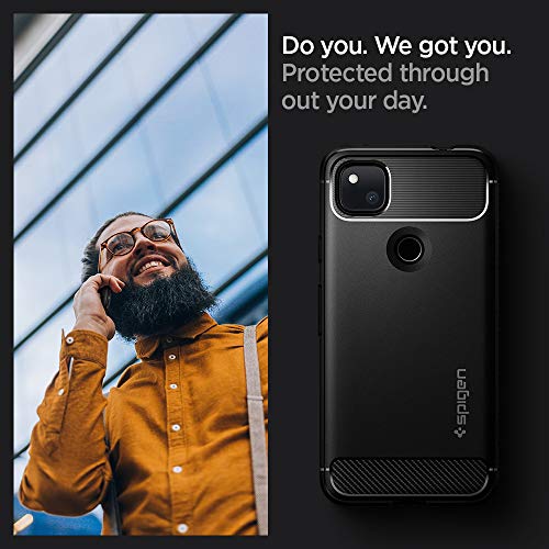 Spigen Rugged Armor Designed for Google Pixel 4a Case (2020) [NOT Compatible with Pixel 4a 5G] - Matte Black