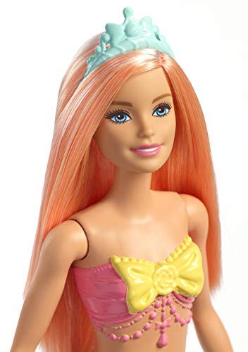 Barbie Dreamtopia Mermaid Doll, approx. 12-inch, Rainbow Tail, Coral Hair, for 3 to 7 Year Olds