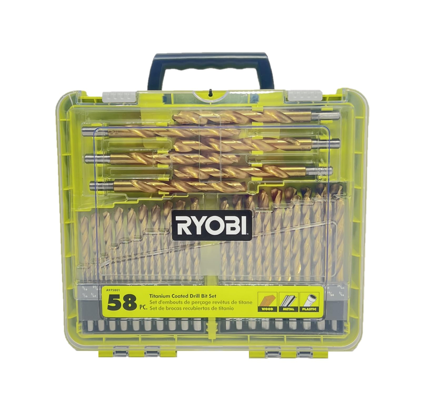 RYOBI 58-Piece Titanium Coated Drill Bit Set
