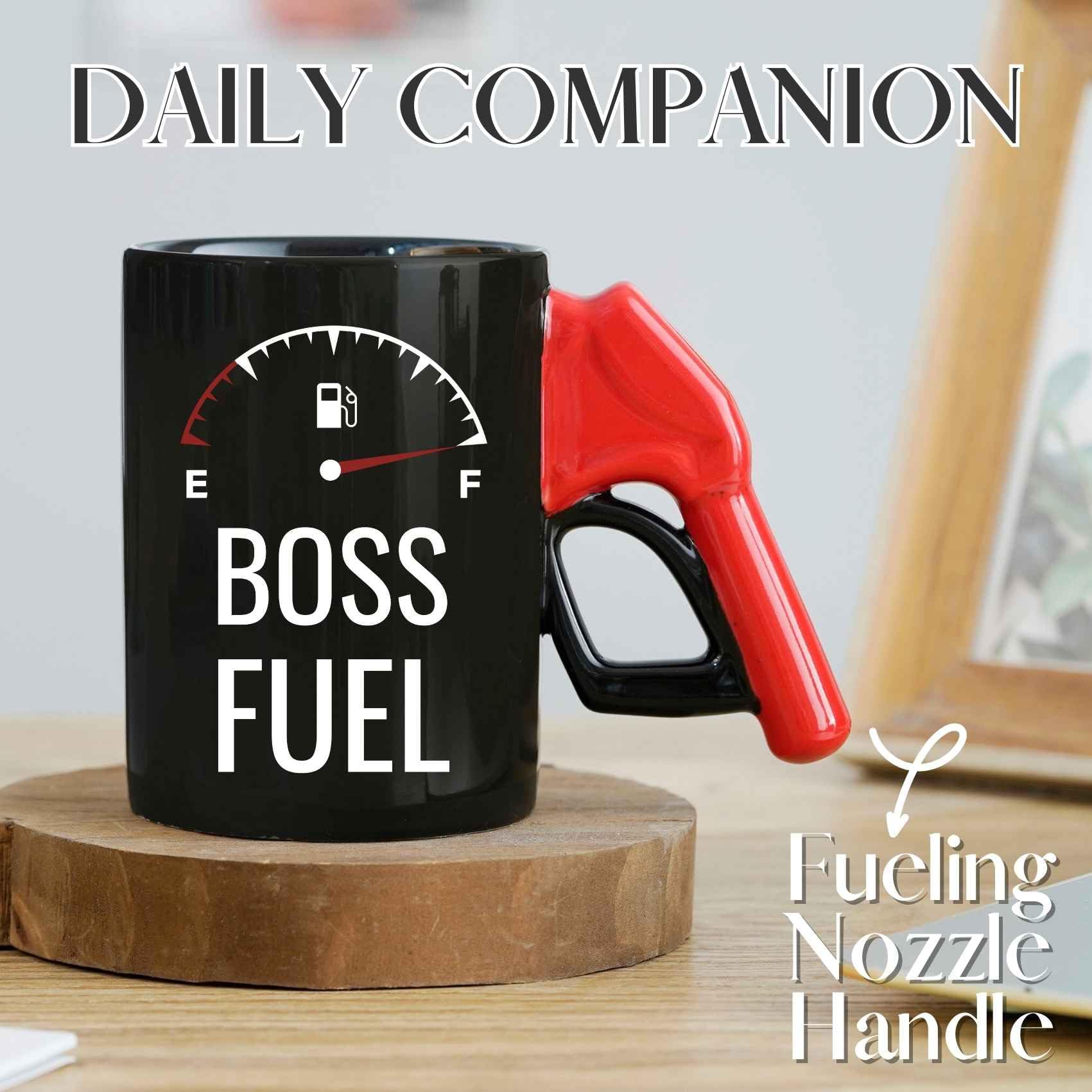 Onebttl Boss Gifts, Boss Fuel Coffee Mug with Fueling Nozzle Handle, Gifts from Employees, 13.5oz/400ml Funny Ceramic Mug for Boss Day, Christmas