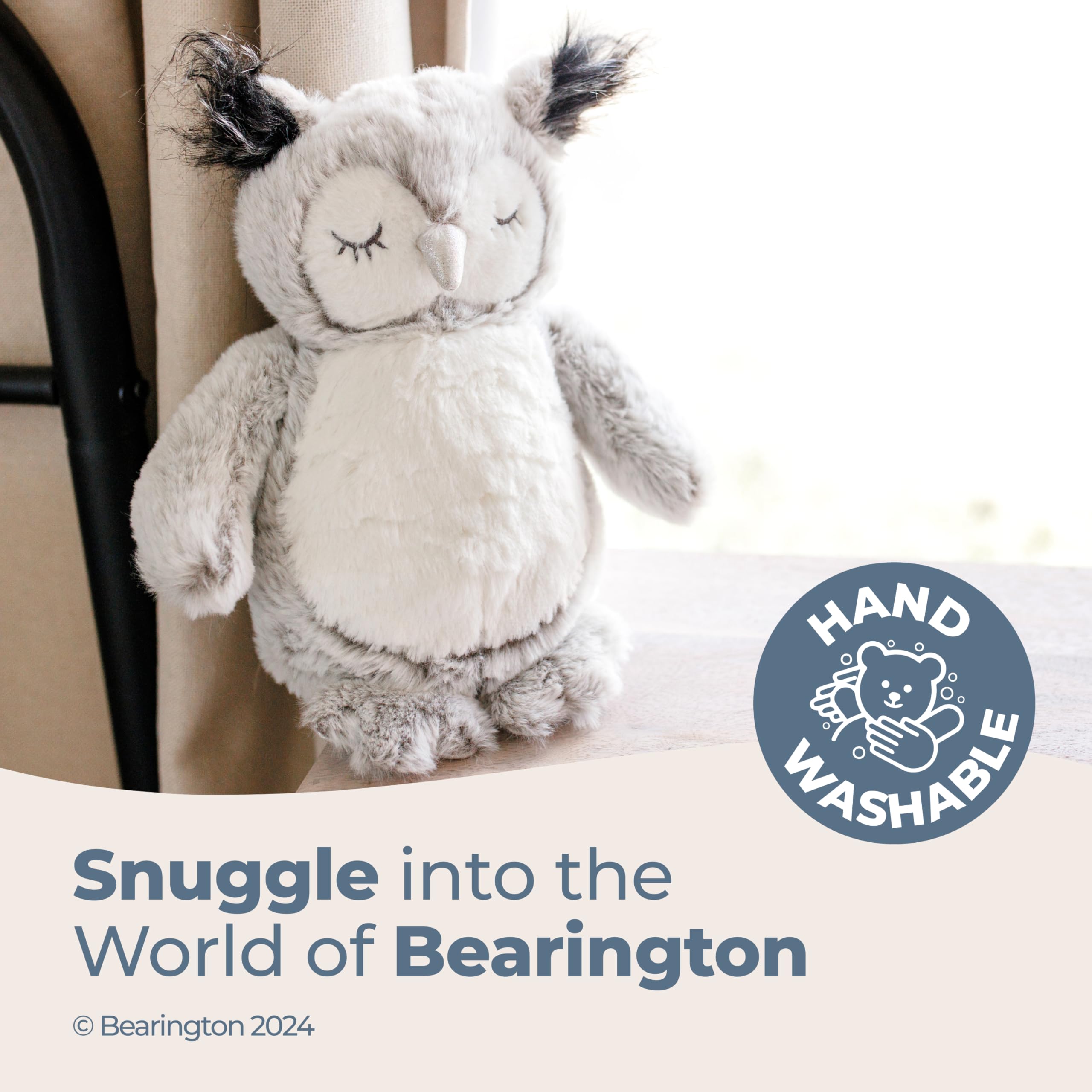 Bearington Baby Owlie Hugs-A-Lot Plush Stuffed Animal Gray Owl, 14"