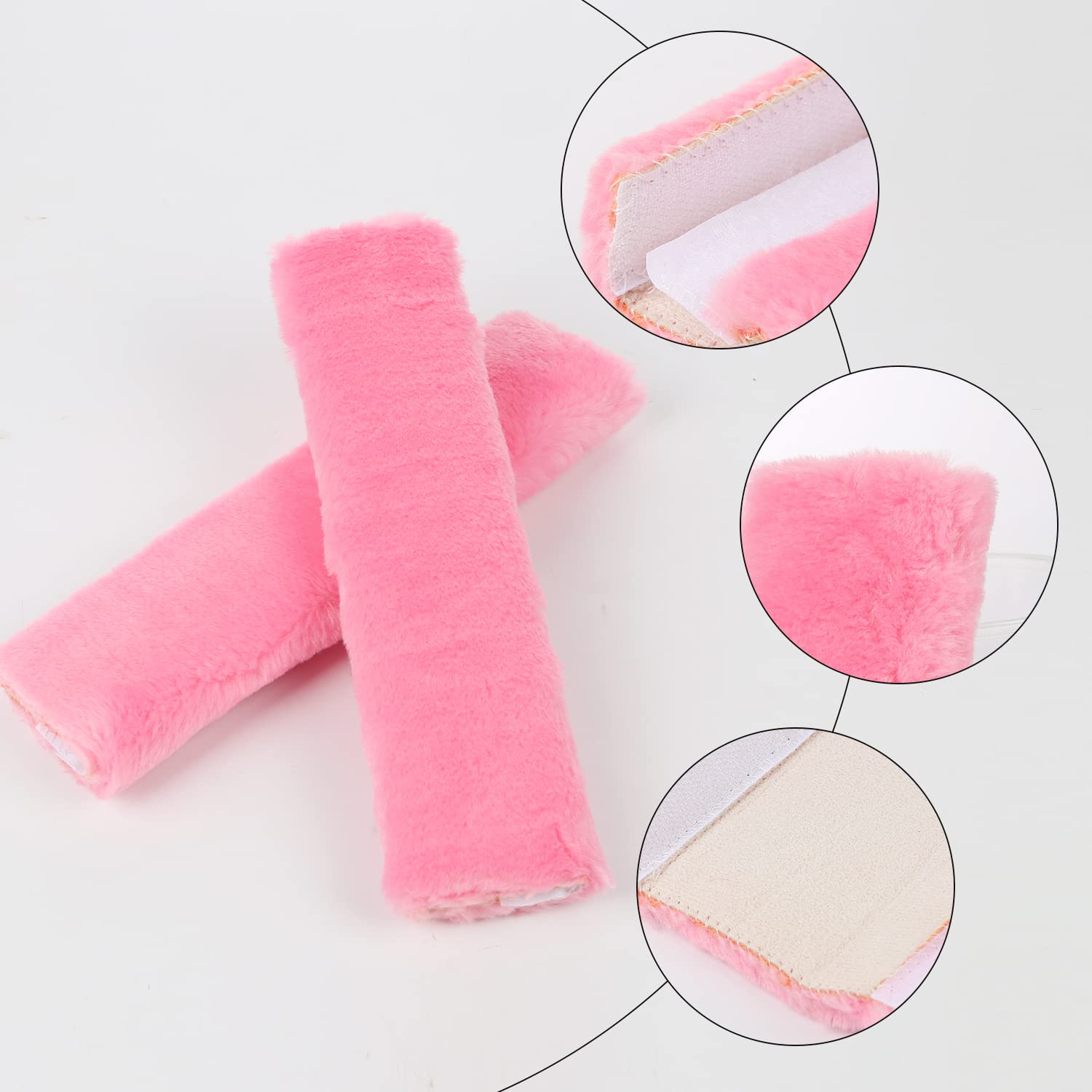 4 Pack Seat Belt Covers Universal Car Seatbelt Pads Car Seat Shoulder Strap Soft Cushion Protector Car Seats Accessories for Adults Kids Pregnancy (Pink)