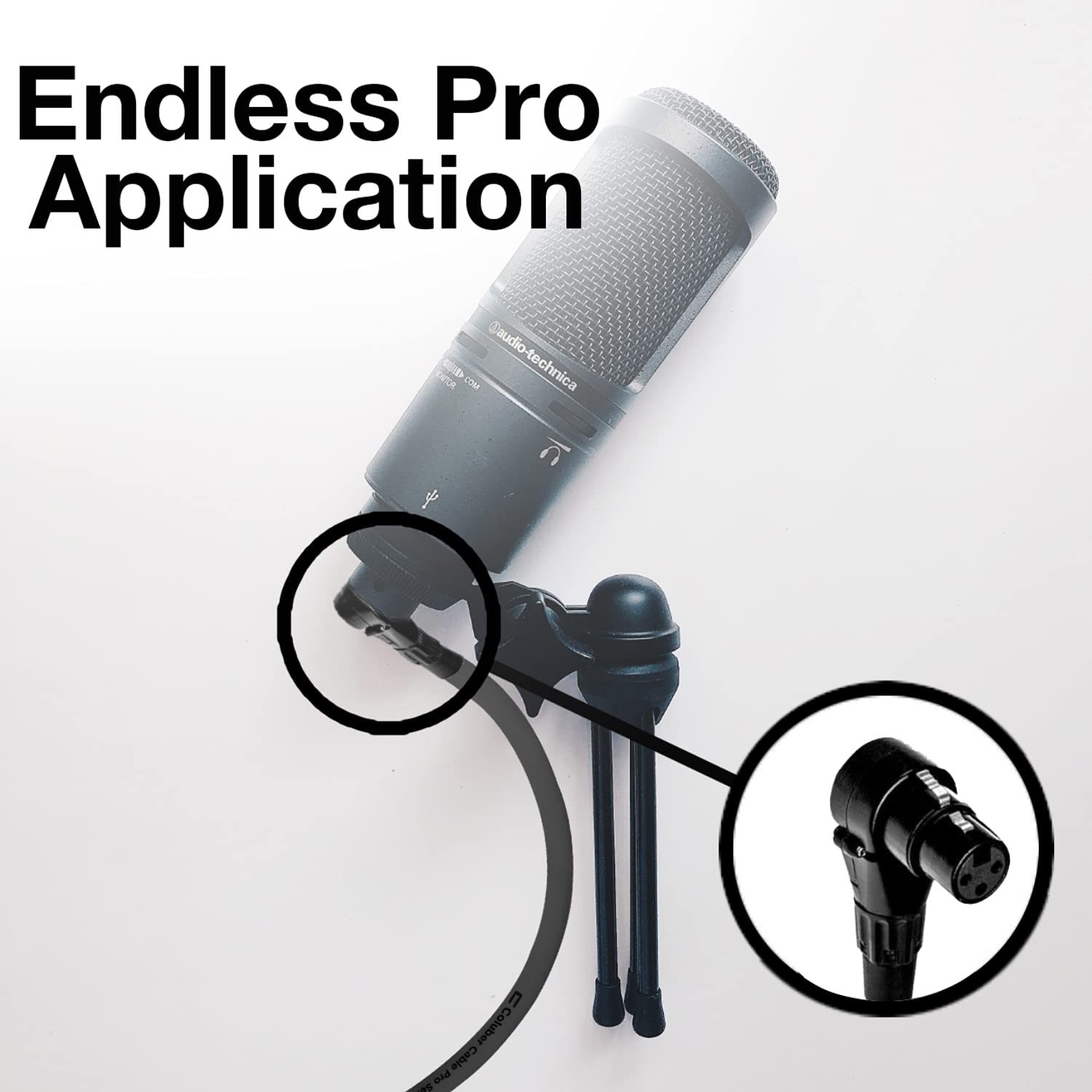 COLUBER CABLE Right Angle XLR Female to 1/4" TS Male - 50 Feet - Purple - Pro 3-Pin Microphone Connector for Powered Speakers, Audio Interface or Mixer for Live Performance & Recording