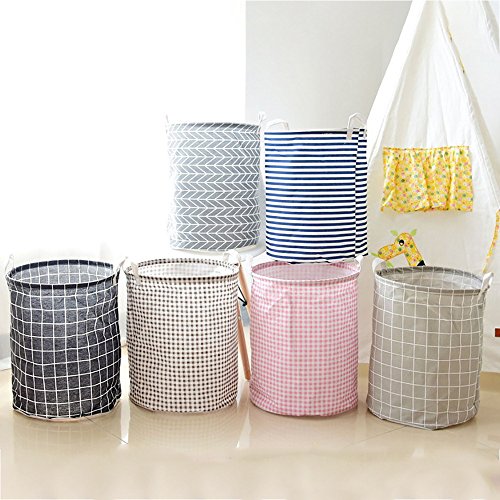 ZLOLIA Fabric Storage Baskets for Shelves, Collapsible Organizer Bin with Handle for Towels, Toys, Clothes, Kids Room, Nursery
