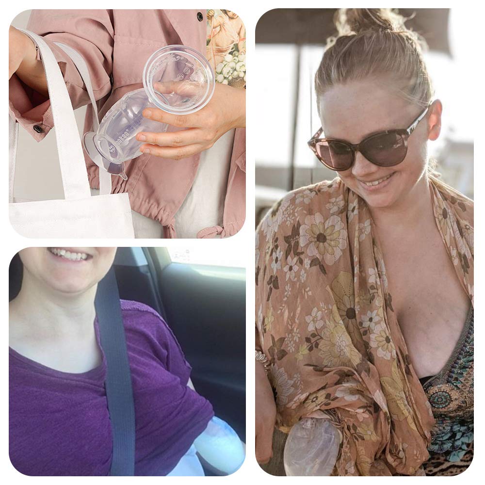 Haakaa Silicone Breast Pump with Suction Base and Flower Stopper 100% Food Grade Silicone BPA PVC and Phthalate Free (5oz/150ml) (Blue)