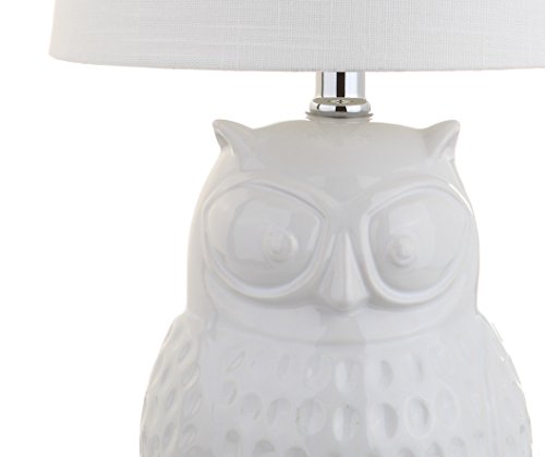 JONATHAN Y JYL1026A Hoot 20.5" Ceramic Mini LED Table Lamp, Cottage, Transitional, Modern, Elegant, Office, Living Room, Family Room, Dining Room, Bedroom, Hallway, Foyer, White Owl