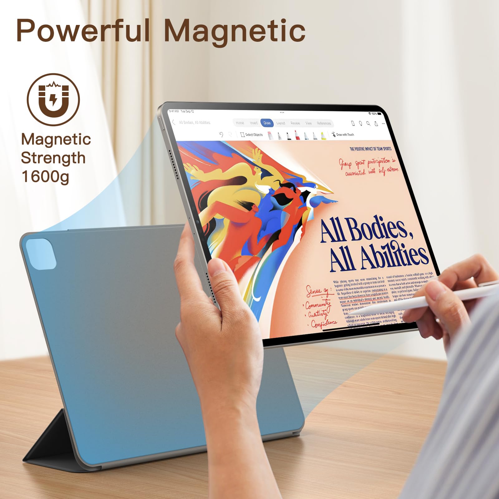JETech Magnetic Case for iPad Pro 11 Inch (2022/2021/2020/2018 Model), and iPad Air 5/4 (10.9-Inch 2022/2020), Support Pencil 2nd Gen Charging, Magnetic Attachment (Black)