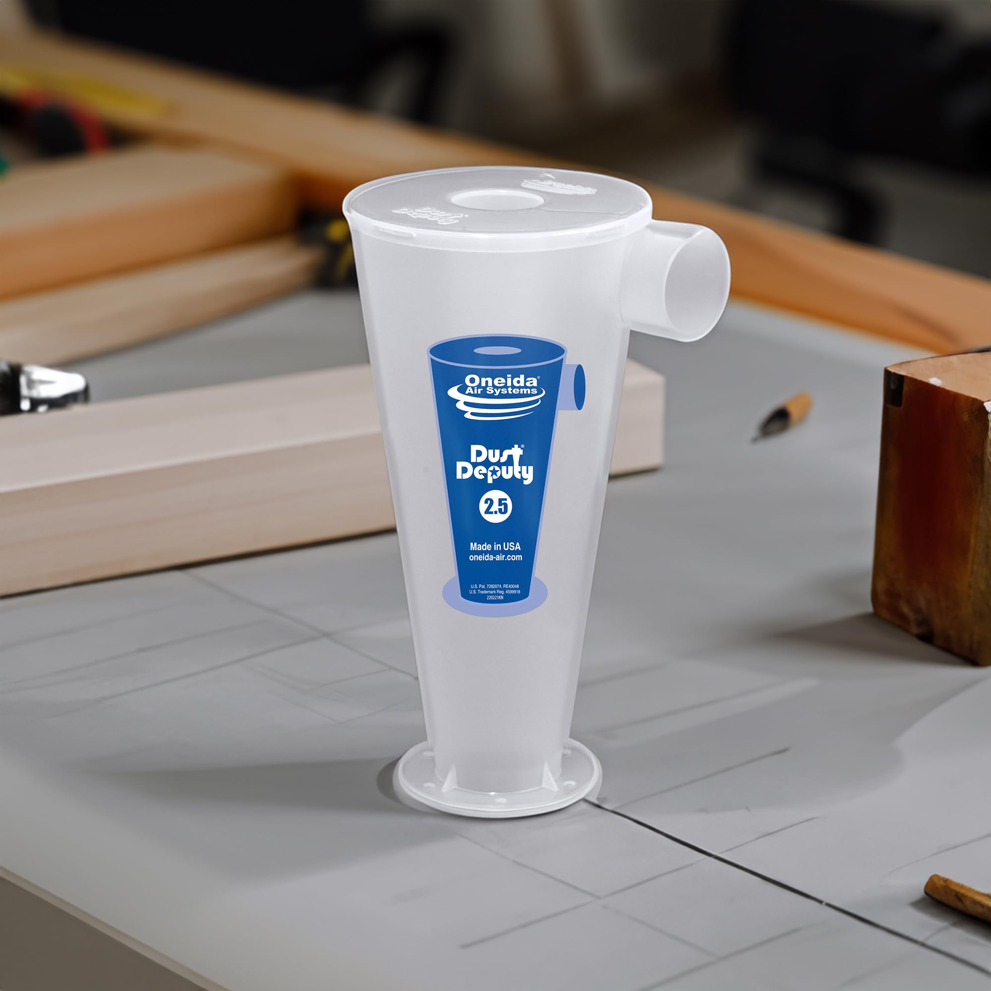 Oneida Air Systems Dust Deputy 2.5 DIY Cyclone Separator XL: Highest CFM Collector for Wet/Dry Shop Vacuums (DD 2.5 DIY)