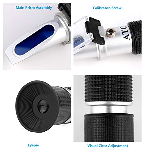 Pet Dog Cat Refractometer Pet Urine Specific Gravity Refractometer Serum Plasma Protein: 2~14g/dl, Clinical Animal Refractometer Hydrometers Urine Tester 1.000-1.060SG for Veterinary Cat Dog Pets