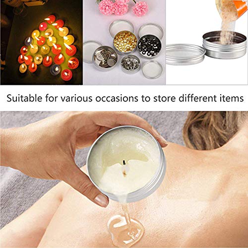 Goiio Aluminum Tin Jar Refillable 20 Pcs Container 30 ML, with Screw Lid, Silver