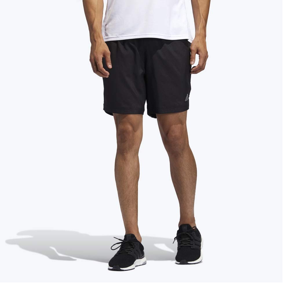 adidas Men's Run It Short 3-Stripes Black/White Small 7"