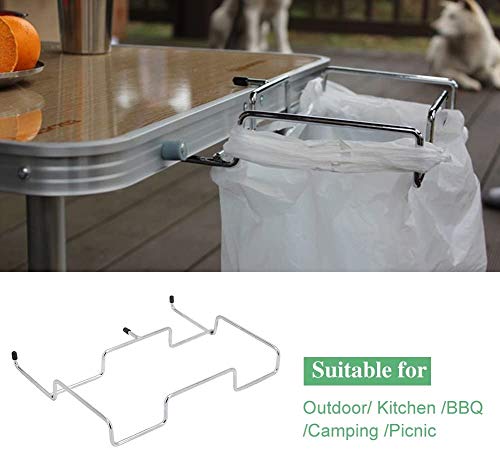 Trash Bag Table Holder, Portable Hanging Trash Bag Rack Tabletop Mount Trash Can Bracket Dustbin Cage Garbage Kitchen Plastic Bag Holder Table Rack for Indoor/Outdoor Camping, Picnics, Parties