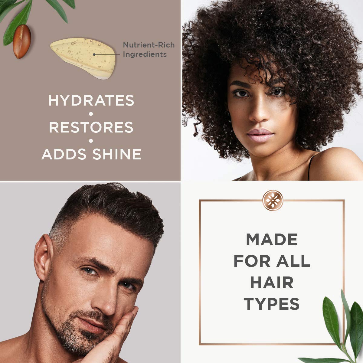 Argan Magic Intensive Hair Oil - Restores Manageability and Elasticity | Adds Shine and Gloss | Controls Frizz | Made in USA, Paraben Free, Cruelty Free (4 oz)