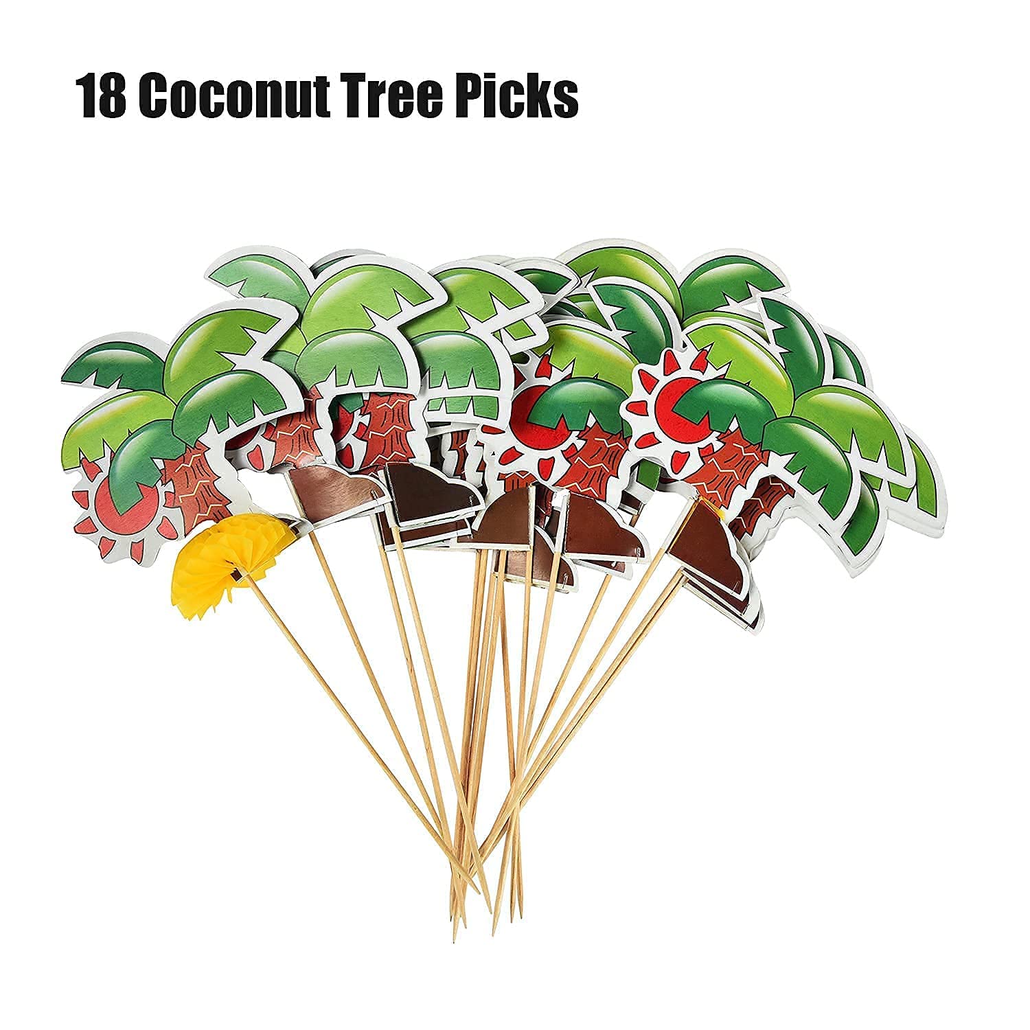 ALINK 50 Luau Umbrella Straws + 54-Pack Coconut Cups with Straws and Cocktail Picks