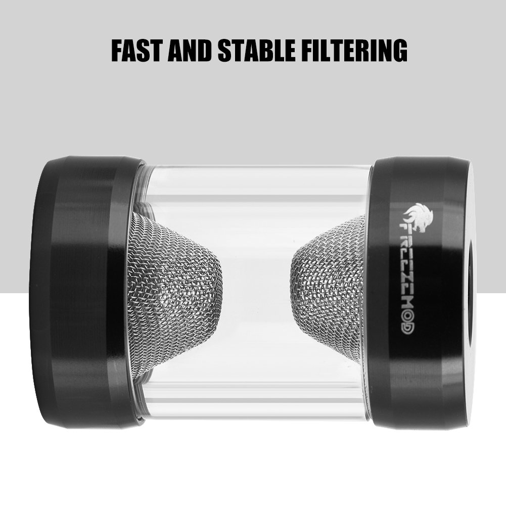 fosa G1/4 Inner Thread Water Cooling System Filter Fine Screen Funnel Shaped Filter for PC Water Cooling, Compatibility Water Cooling Reservoir, Computer Water Cooler Accessories(Black)