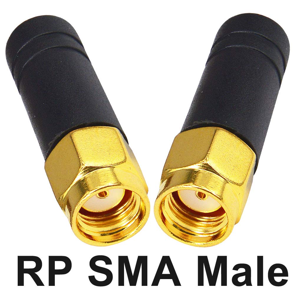 FPV Small WiFi Antenna 2.4GHz Bluetooth Mini WiFi Antenna Wireless Omni Thumb Antenna mmdvm Network Router RP SMA Male TX RX Mini RHCP Racing Drone Antenna for Multicopter Back Up Camera Pack of 2