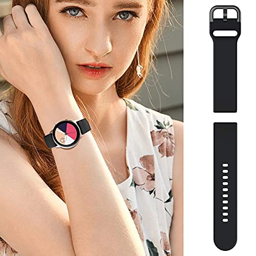 Minggo Band Compatible with Samsung Galaxy Watch Active/Active2 40mm/44mm,Silicone Sports Wristband Replacement Compatible for Galaxy Watch 42mm/Gear S2 Classic/Gear Sport Smart Watch (Black)