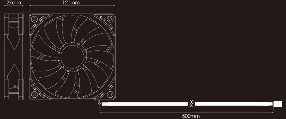 Kaze Flex 120 High Air Flow PC Case Fan, Fluid Dynamic Bearing,120mm x 25mm (PWN 4-pin, 1200RPM)