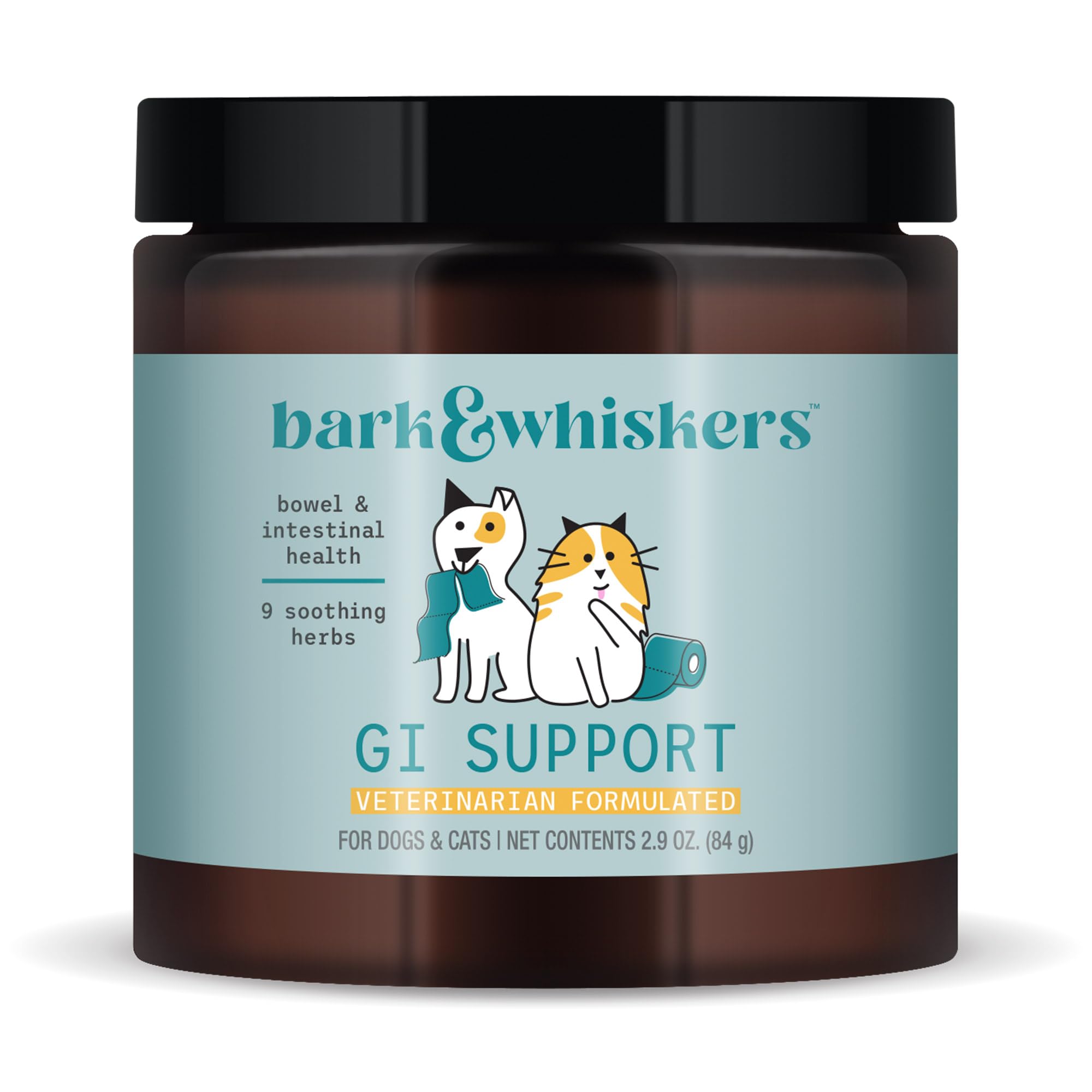 Bark & Whiskers GI Support for Dogs & Cats, 2.90 oz. (84 g), 60 Scoops, Supports Bowel and Intestinal Health, Veterinarian Formulated, Non-GMO, Dr. Mercola