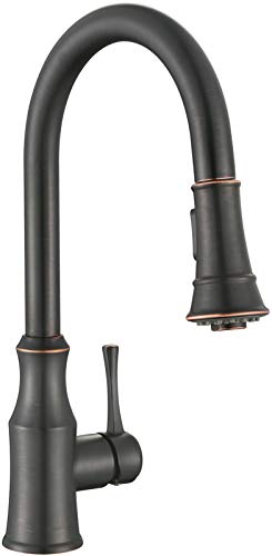 AguaStella AS94ORB Oil Rubbed Bronze Kitchen Sink Faucet with Pull Down Sprayer Single Handle High Arc