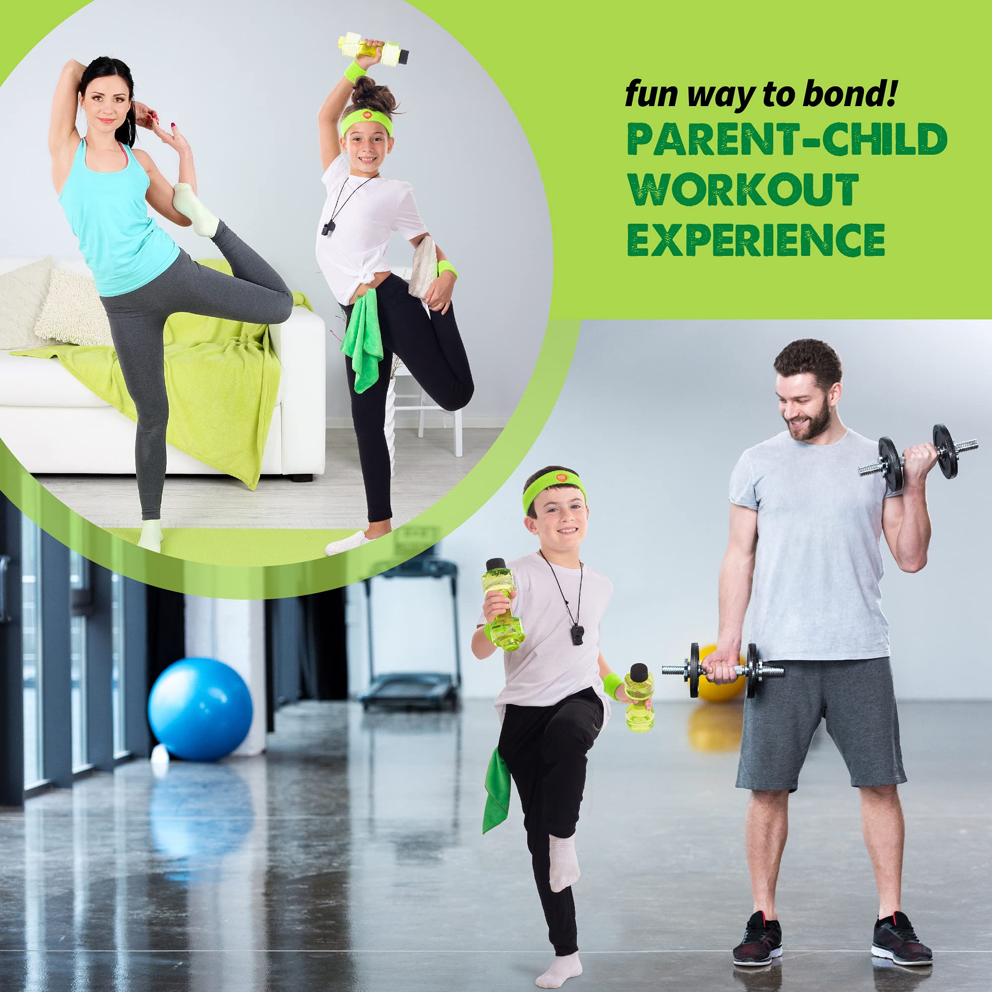 Born Toys Complete Kids Exercise Equipment Set for Ages 5 & up, Kids Workout Equipment