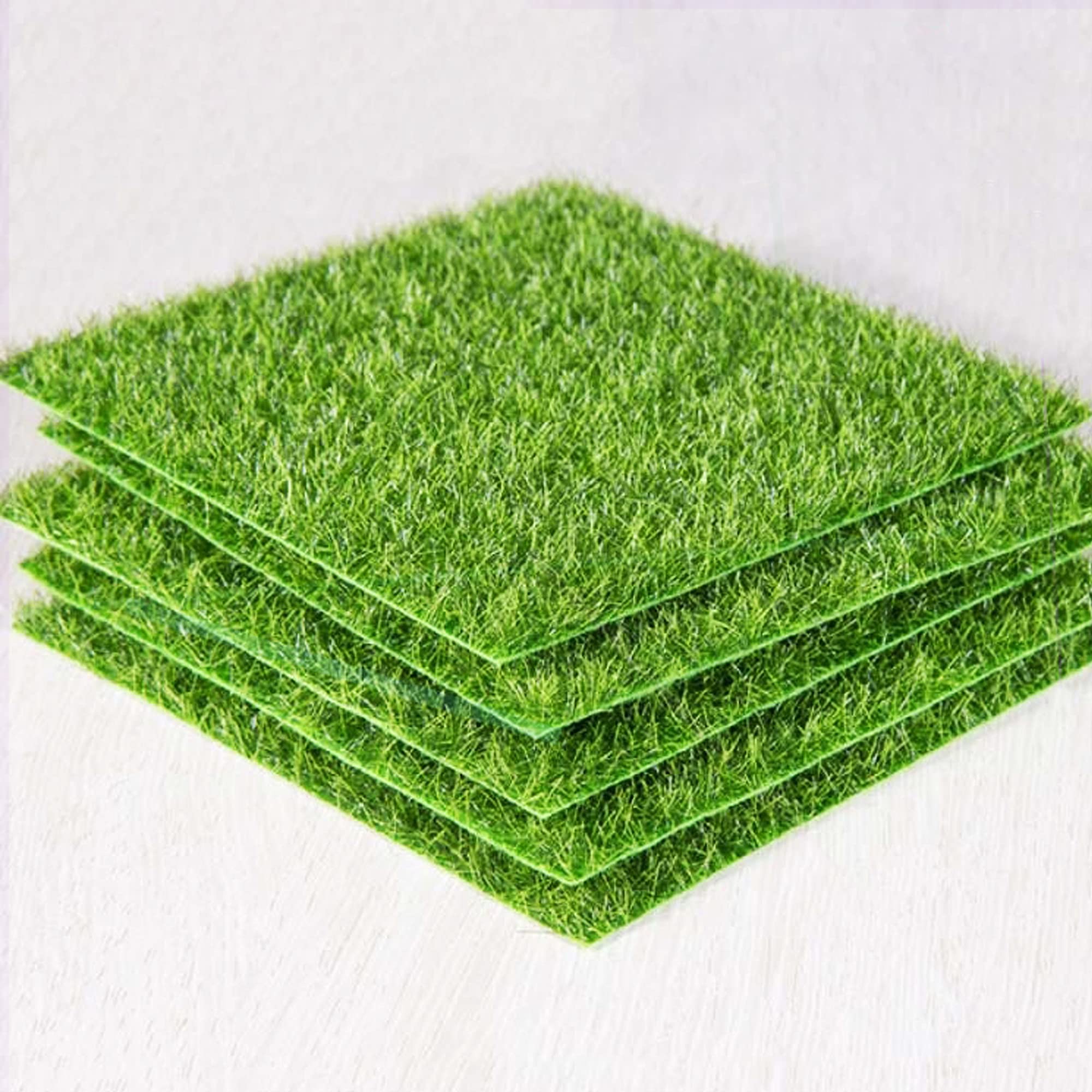 Cayway 28 PCS Artificial Garden Grass and Artificial Moss Rocks Decorative Set, 5.9 x 5.9Inch 12 PCS Fairy Artificial Grass and 15 PCS Green Moss Balls, Floral Scissors for Decoration, Fairy Gardens