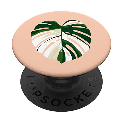 Tropical green plant monstera deliciosa variegata leaf PopSockets PopGrip: Swappable Grip for Phones & Tablets