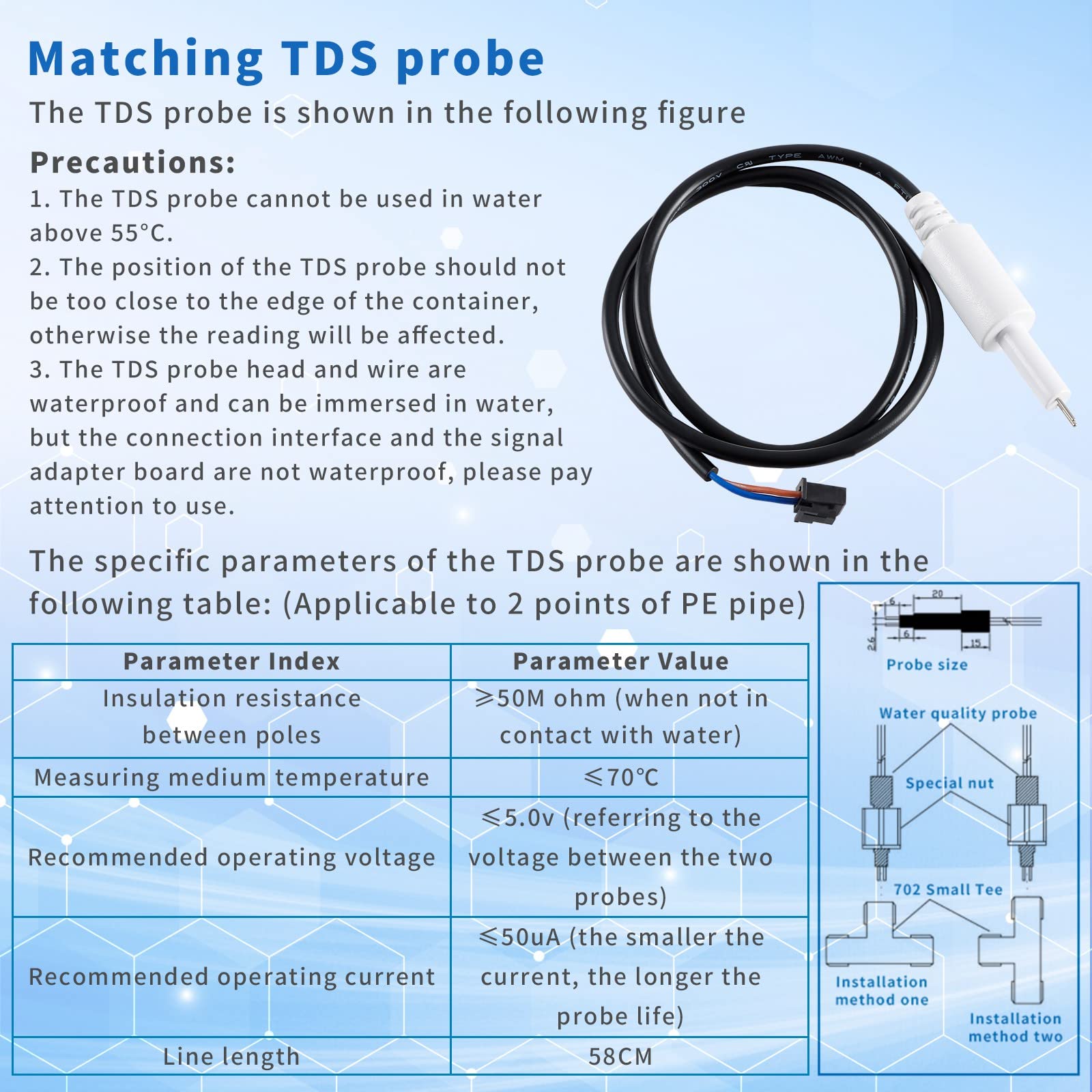 EC Buying TDS Water Quality Detection Sensor Module with XH2.54-3Pin Dissolved Solids Module Power Supply Voltage 3.3~5.0V Water Quality Detection Suitable for ARDUINO/51/stm32/DIY TDS Tester