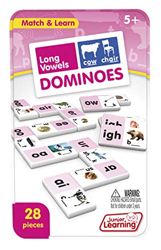Junior Learning Long Vowel Dominoes Educational Action Games, Multi (JL495)
