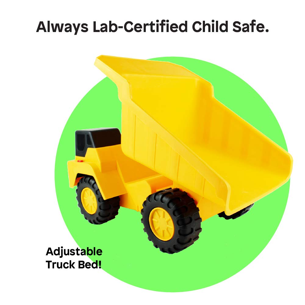 Boley Large Jumbo Dump Truck Construction Vehicle - Button Activated Lights and Sounds Construction Toy with Moveable Load Container - Perfect Car Truck Toy for Kids, Children, Toddlers