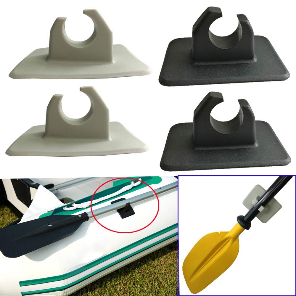 2pcs Inflatable Boat Paddle Clips Oar Rowing Pole Paddle Clips Holder Mount Patch for Rowing Boat Dinghy Kayaks Accessories (Color : Gray)