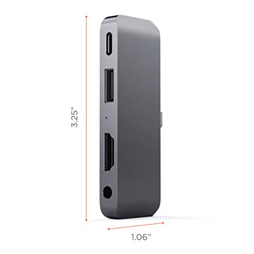 Satechi Type-C Mobile Pro Hub Adapter with USB-C PD Charging, 4K HDMI, USB 3.0 & 3.5mm Headphone Jack – for M2/ M1 iPad Pro, M1 iPad Air, iPad Mini and More (Space Gray)