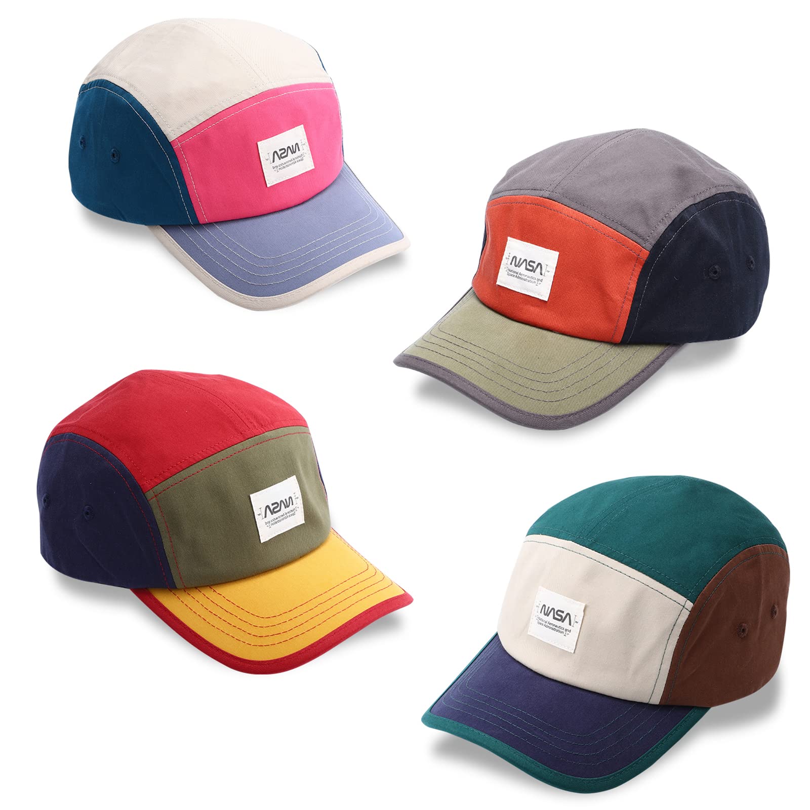 4 Packs Workout Cotton Baseball Caps Adjustable Washable Snapback Hat Fashion Colorful Golf Cap for Women Men All Season